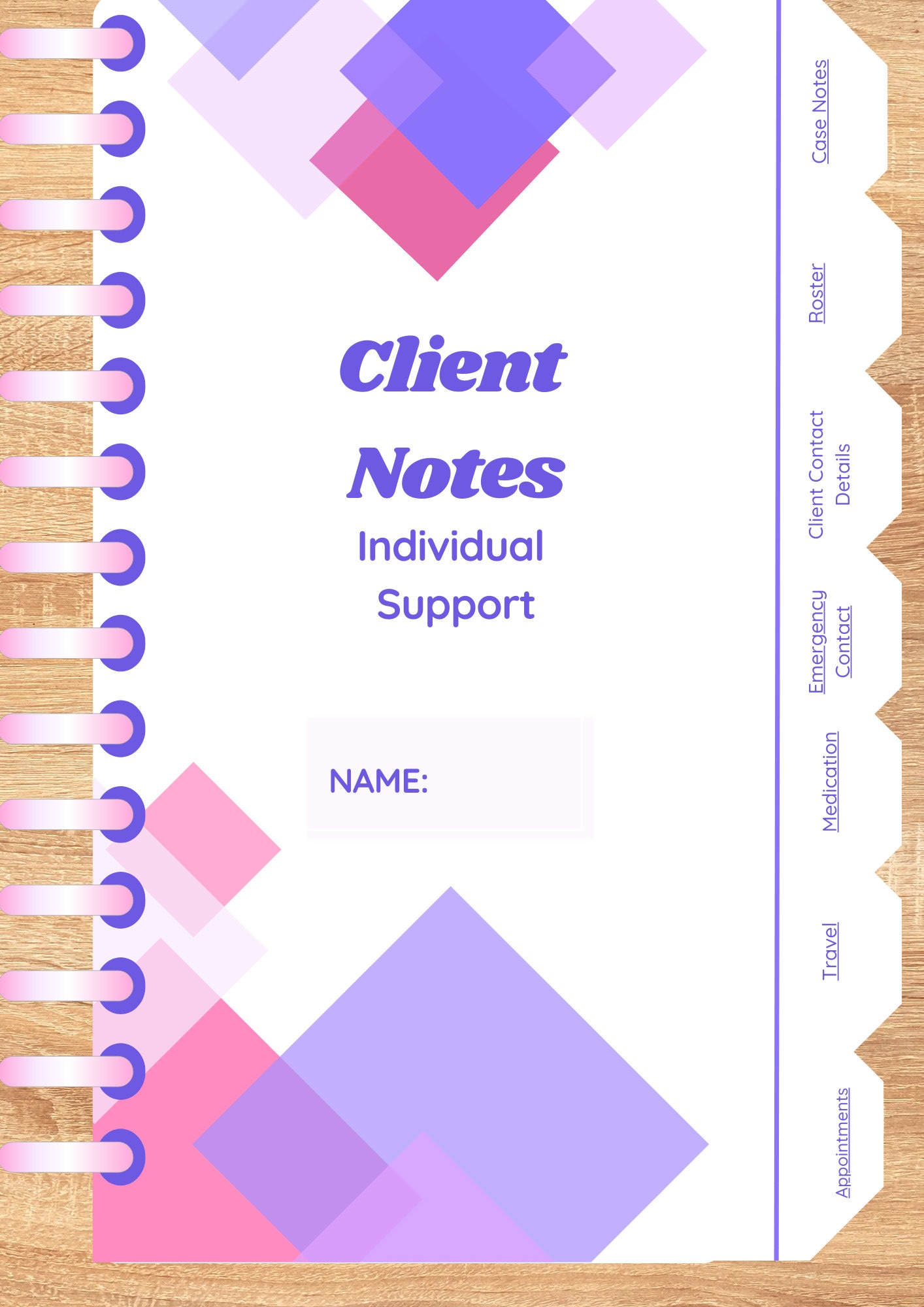 NEW CLIENT NOTES, Disability, Aged Care, Ndis, Support Work, Gift, Work ...