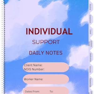 Fully Customizable Template, New Edition, Support Worker Notes Use in ...