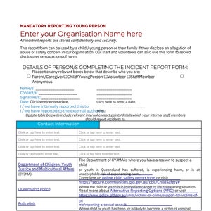 NDIS Case Notes and Mandatory Reporting Editable Template Download From ...