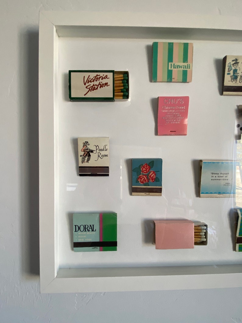 Vintage Matchbook Display Green and Pink - Etsy