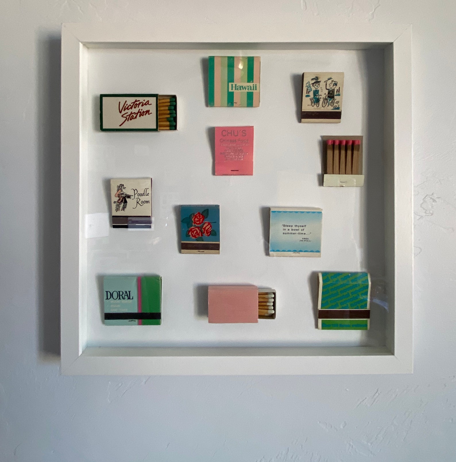 Vintage Matchbook Display Green and Pink - Etsy