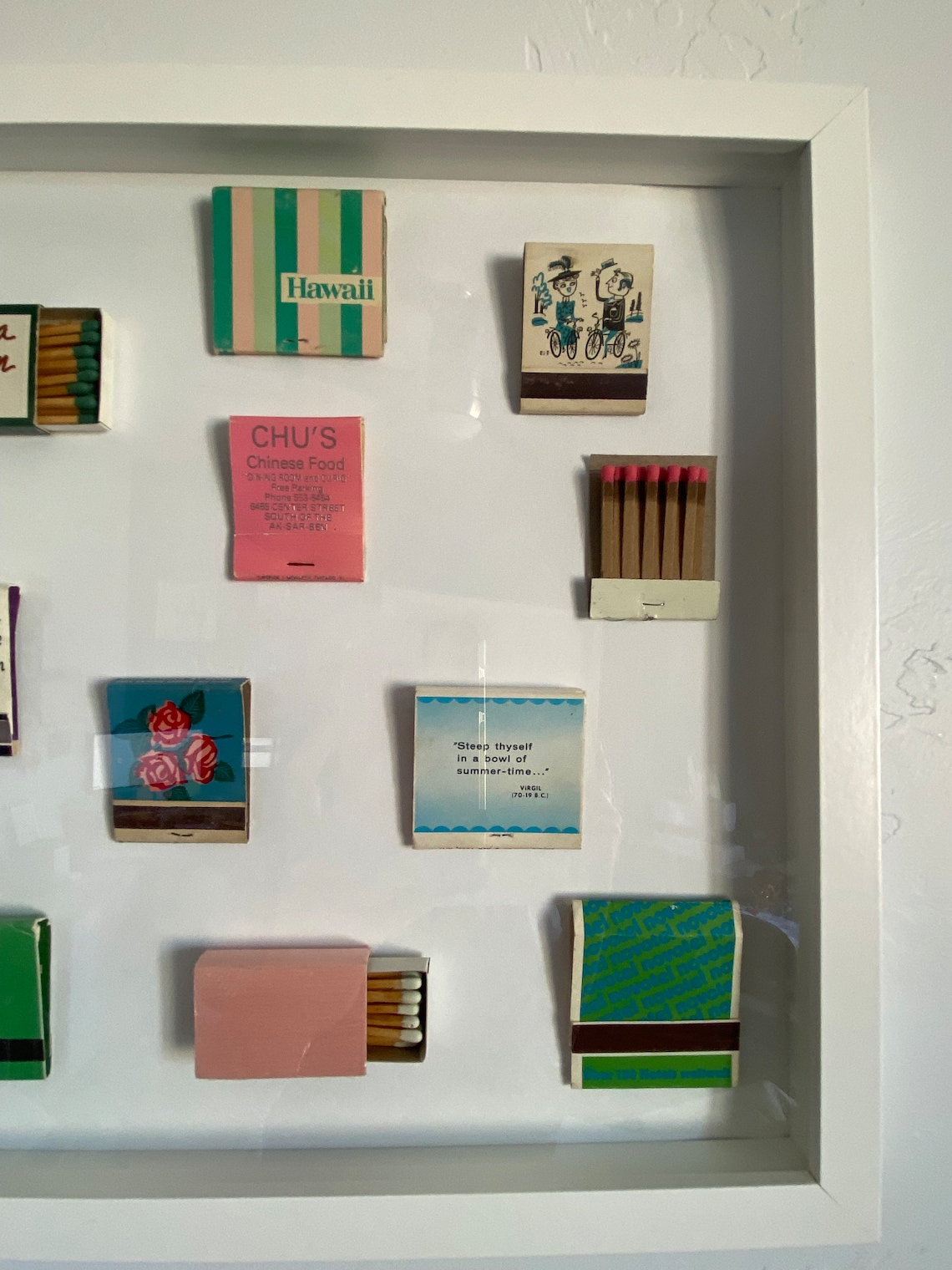 Vintage Matchbook Display - Green and Pink - Etsy