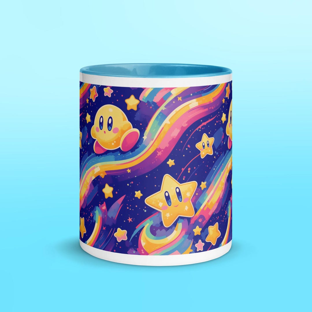 Kirbs N Rainbow Coffee Mug - Etsy