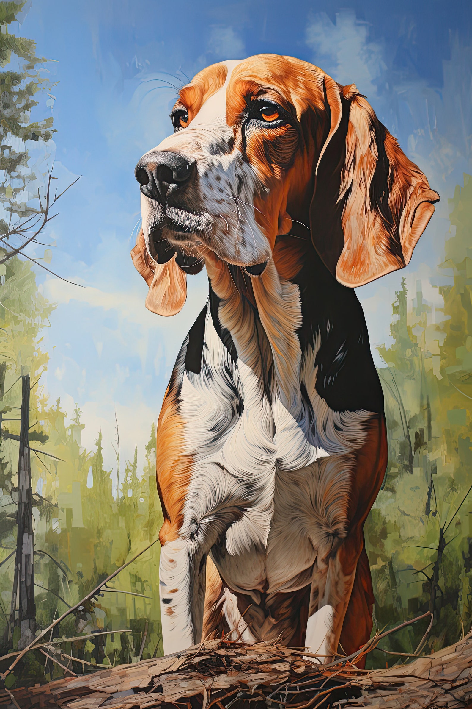 Custom Hunting Dog Portrait | Downloadable | Printable - Etsy