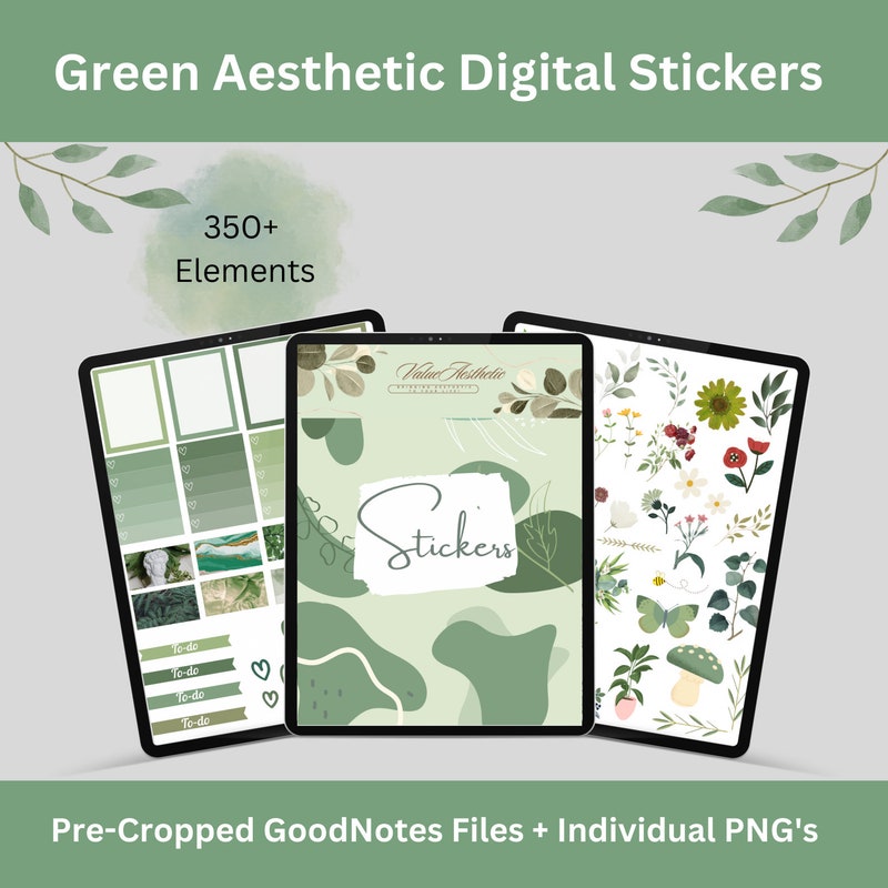 Green Aesthetic Stickers - Etsy