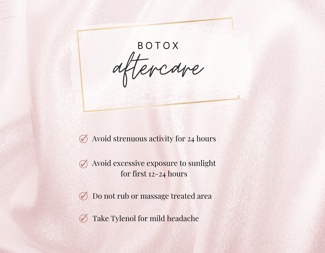 Botox Treatment Care Instructions Etsy