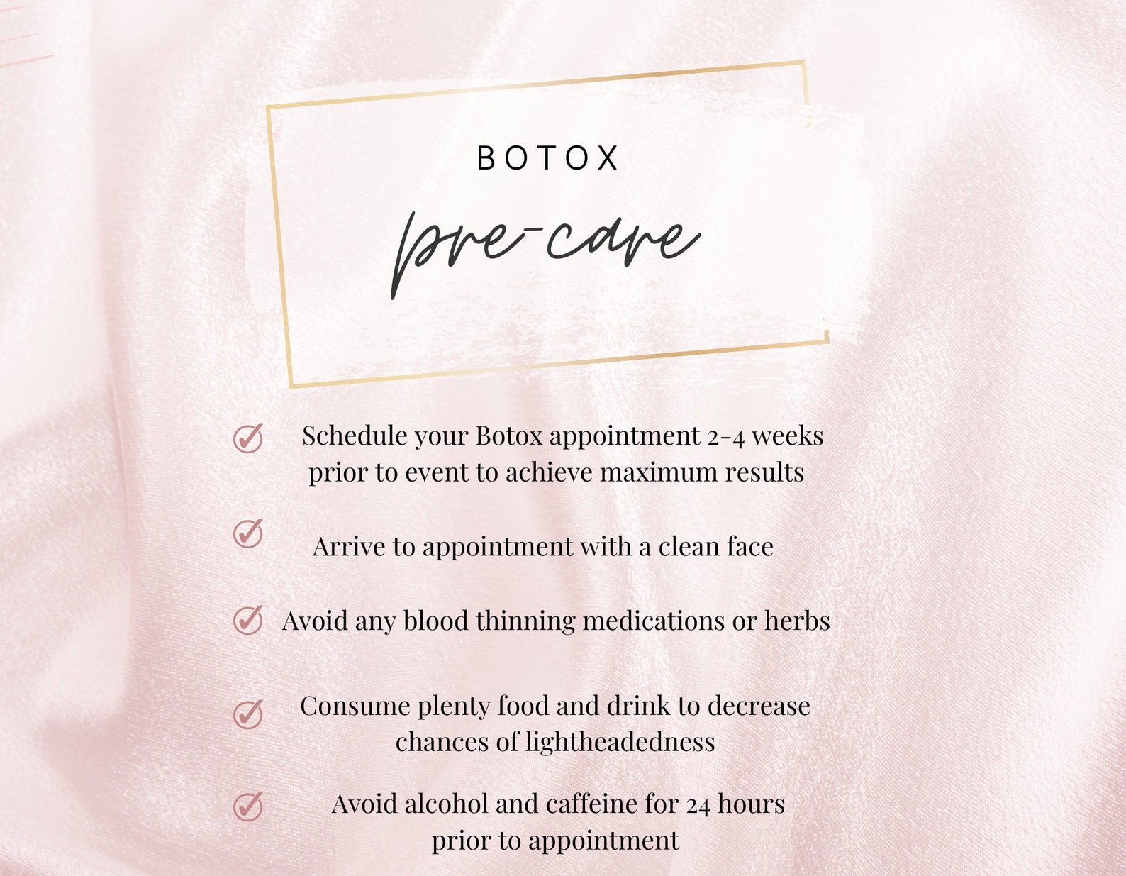 Botox Treatment Care Instructions - Etsy