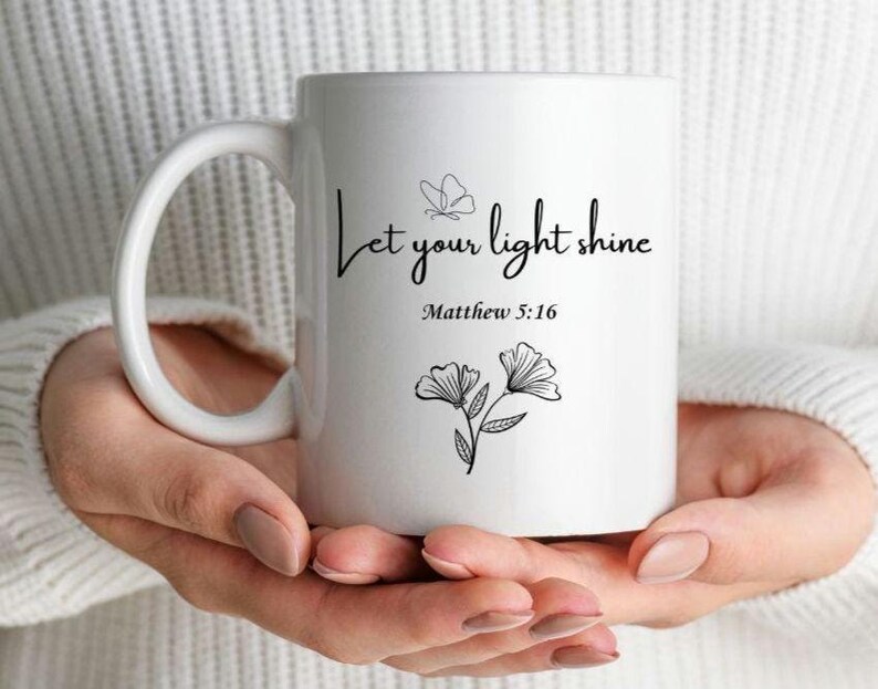 Bible Verse Let Your Light Shine Mug, Matthew 5:16 Scripture Cup ...