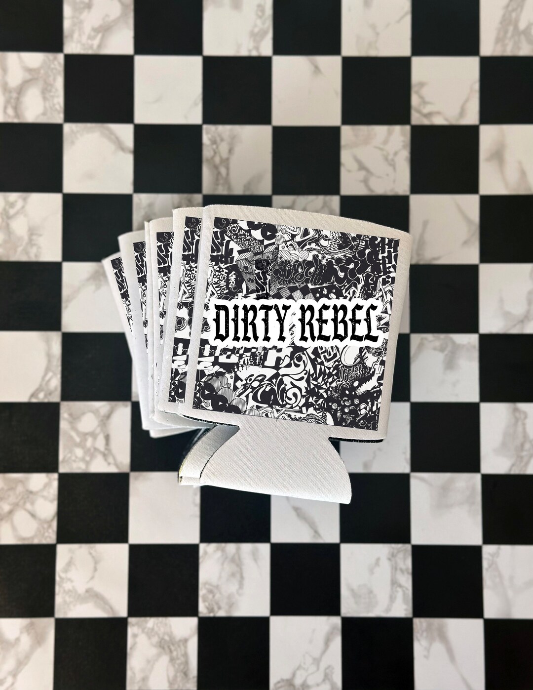 Dirty Rebel Checker Grafitti Cozies: Rad Set of 5 Insulated - Etsy