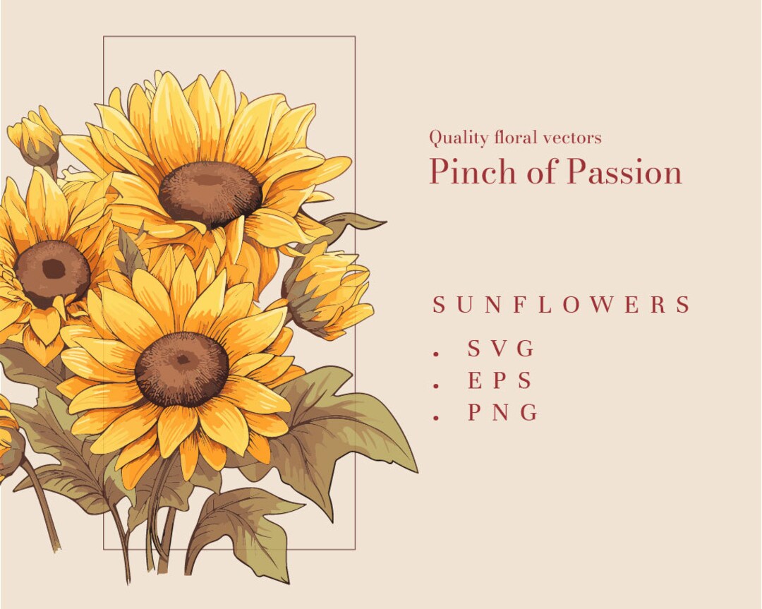 Sunflowers Flowers Vector File Wildflowers Love - Etsy