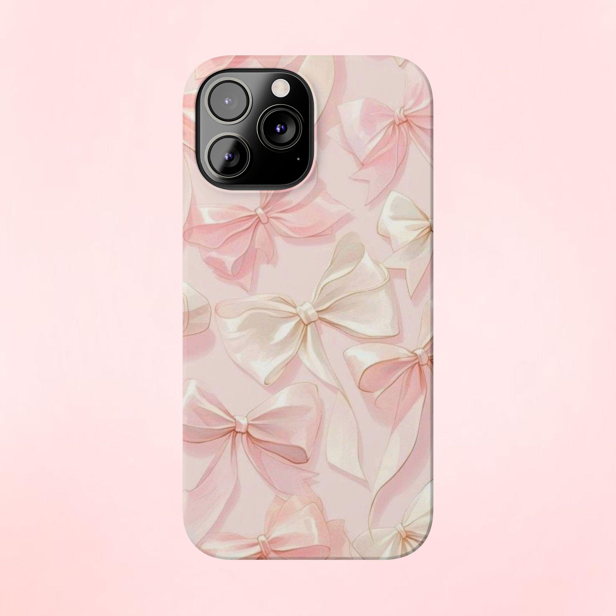 Elegant Pink Bow Coquette, Slim Phone Case Y2K Phone Cover, Gifts for ...