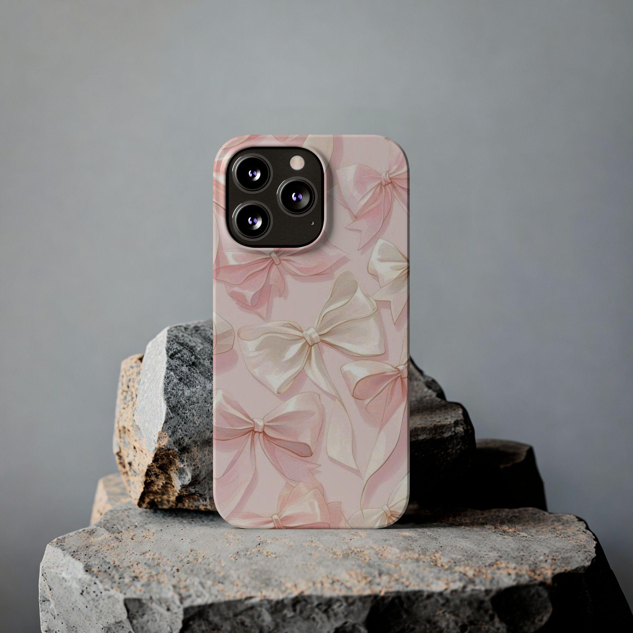 Elegant Pink Bow Coquette, Slim Phone Case Y2K Phone Cover, Gifts for ...