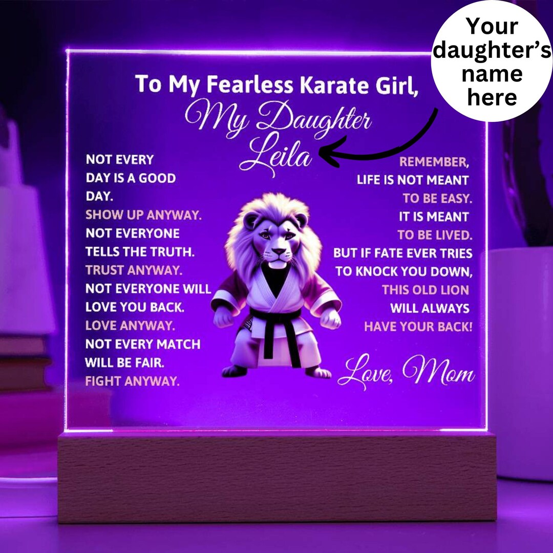 Karate Gift for Kids Acrylic LED Night Light for Karate Girls ...