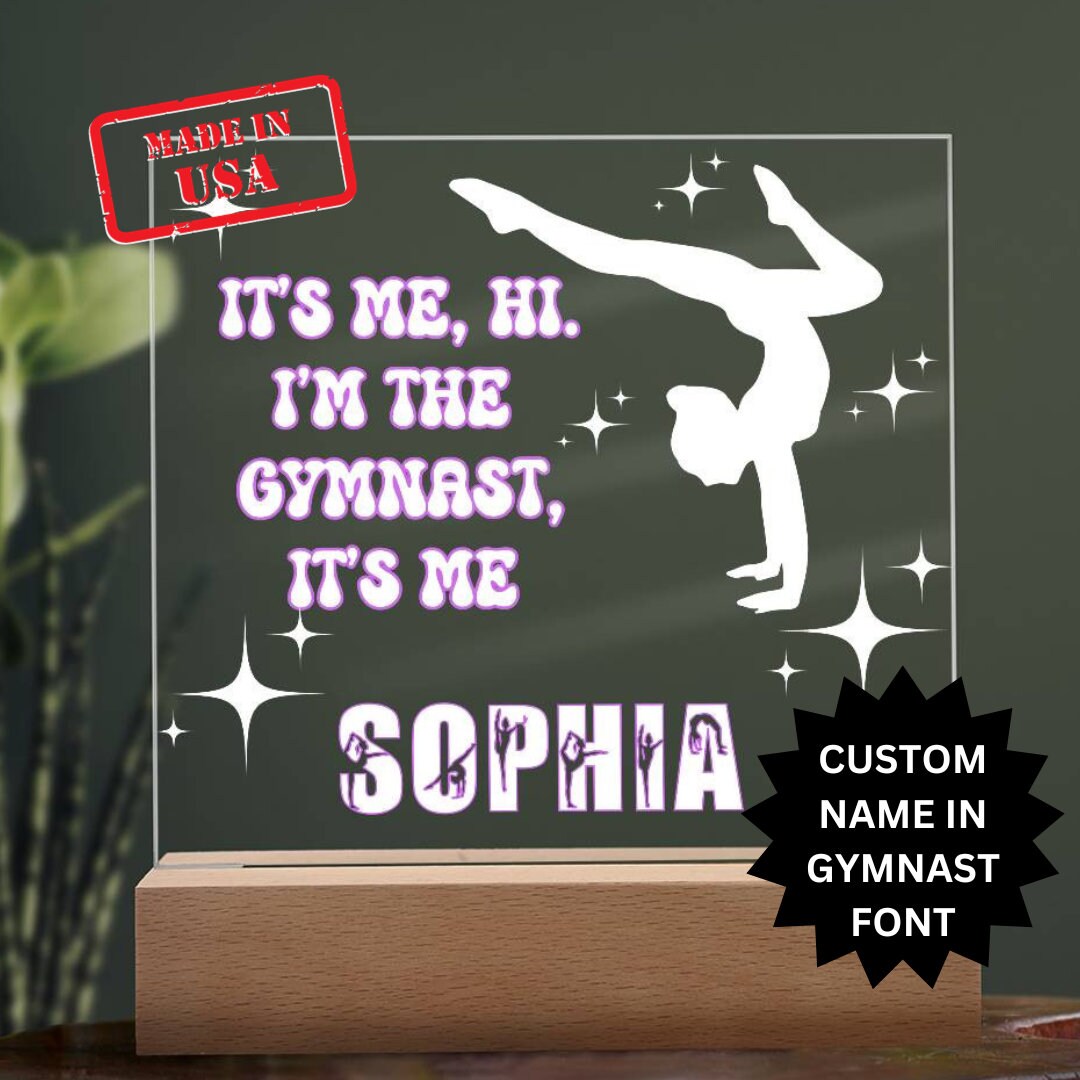 Personalized Gymnastics Acrylic LED Night Light - Custom Gift for ...