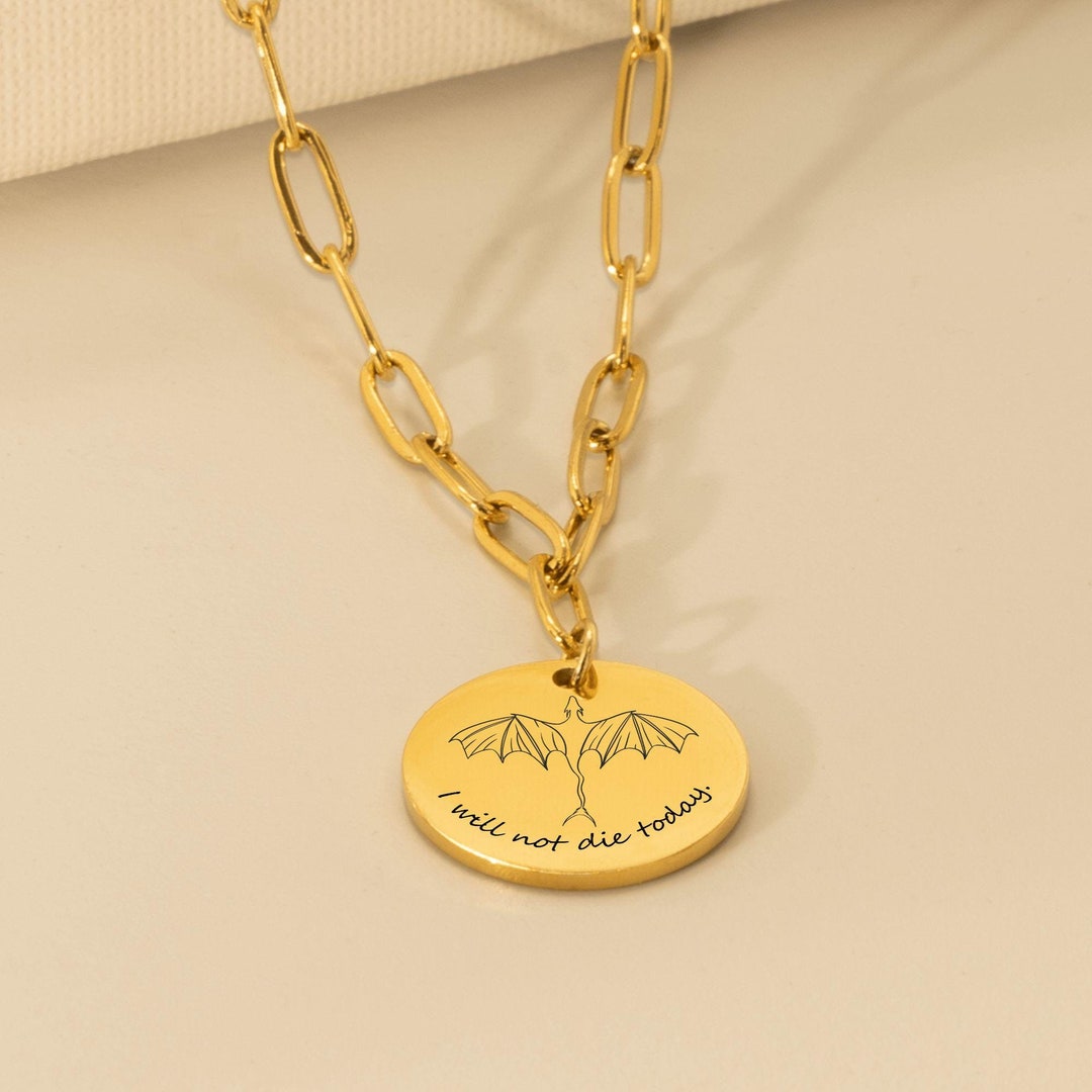 Fourth Wing Coin Pendant With Paperclip Chain • Encouragement Gift ...