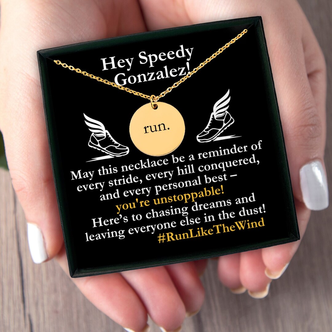 Dainty Run Necklace - Gift for Women Runners - Marathon Pendant ...