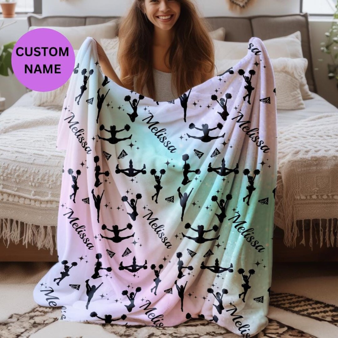 Custom Cheerleading Blanket, Personalized Name Senior Cheer Gift ...
