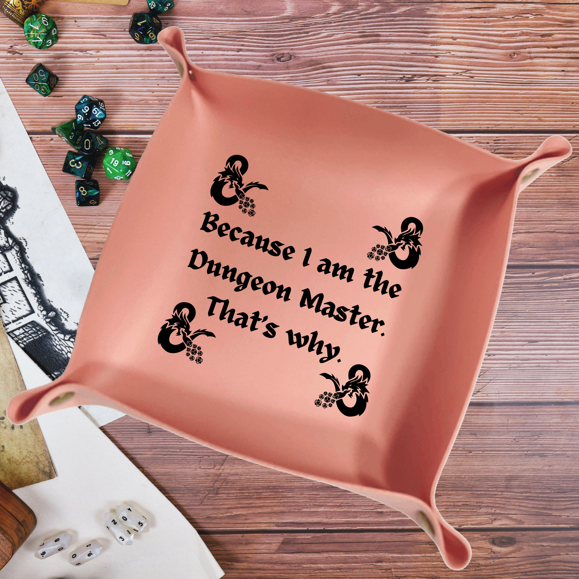 DND Dungeon Master Dice Tray Leather Valet Tray for Him DND Lover Gift ...
