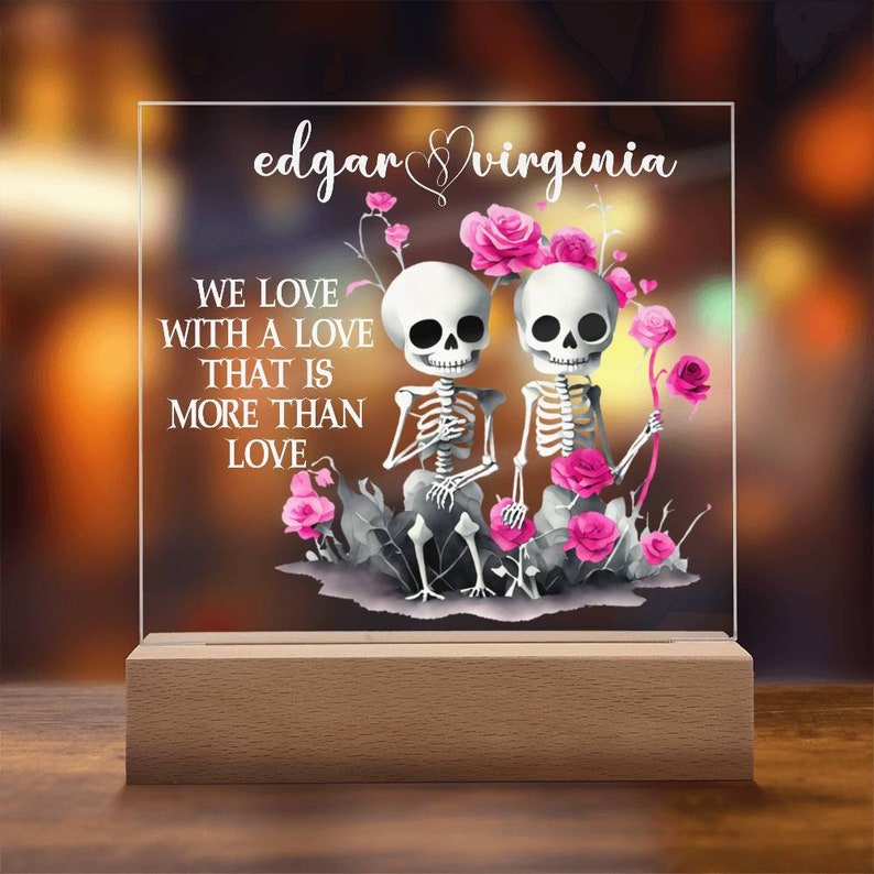 Edgar Allan Poe Inspired Skeleton Couple Decor Gothic Room Decor for ...
