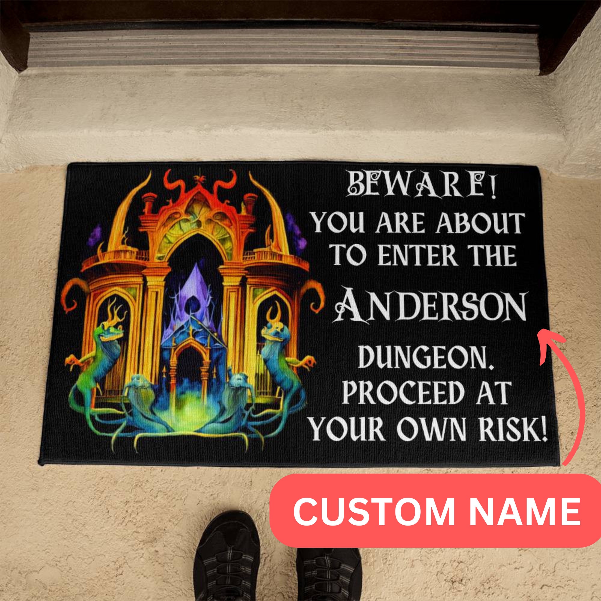 Personalized Dnd Lover Welcome Mat Custom Dnd Door Mat Housewarming ...