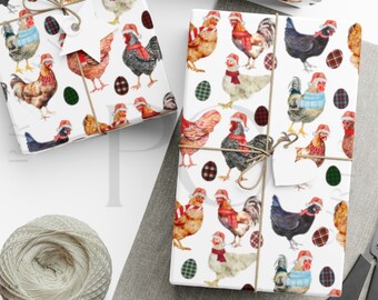 Christmas Chicken Wrapping Paper / Gift Wrap - Etsy UK