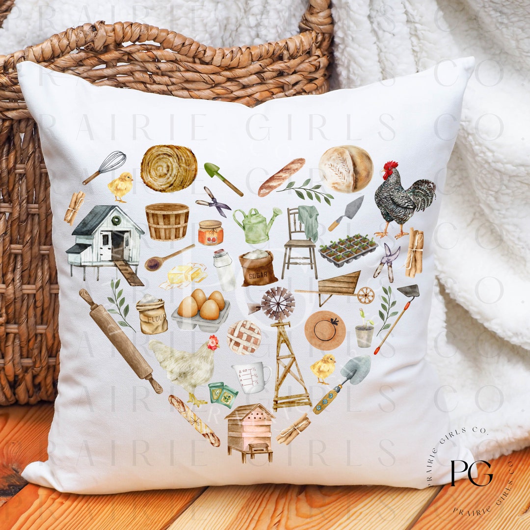 Homestead Cottagecore Farmhouse Chicken Pillow Cover Homesteader Pillowcase Farmhouse Pillowcase ...
