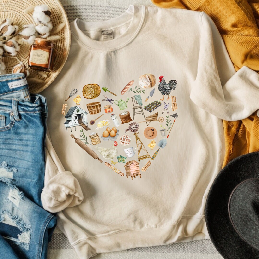 Homestead Cottagecore Chicken Aesthetic Crewneck Sweatshirt - Etsy