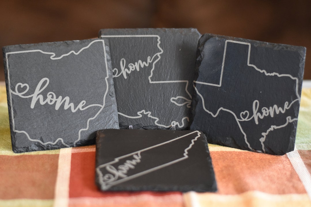 Home State Slate Coasters - Etsy