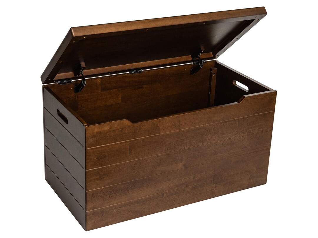 Rectangular Hard Wood Storage Trunk, 35.5 by 18.63 by 19.5, Coffee ...