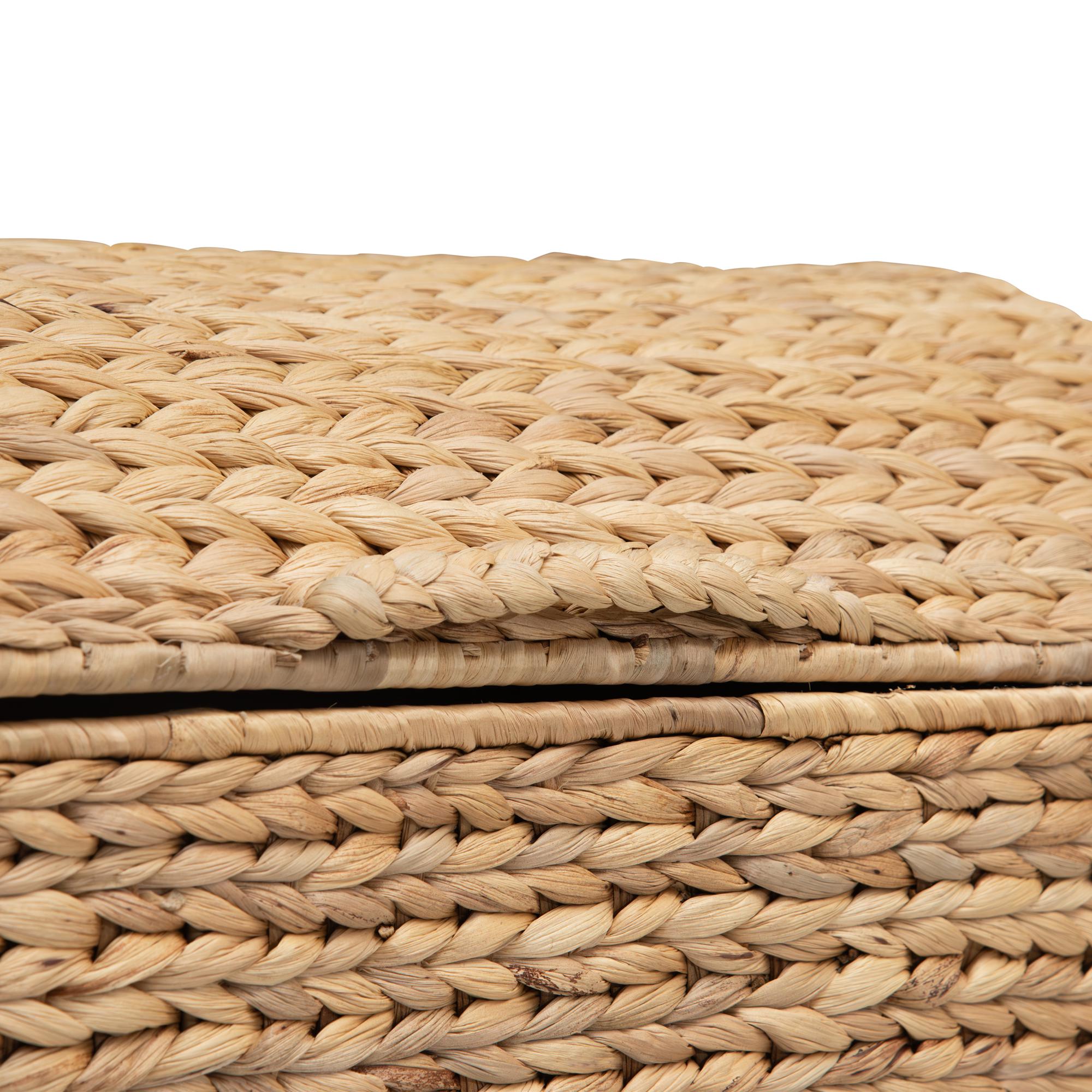 Rectangular Water Hyacinth Wicker Storage Trunk With Iron Wire Frame ...
