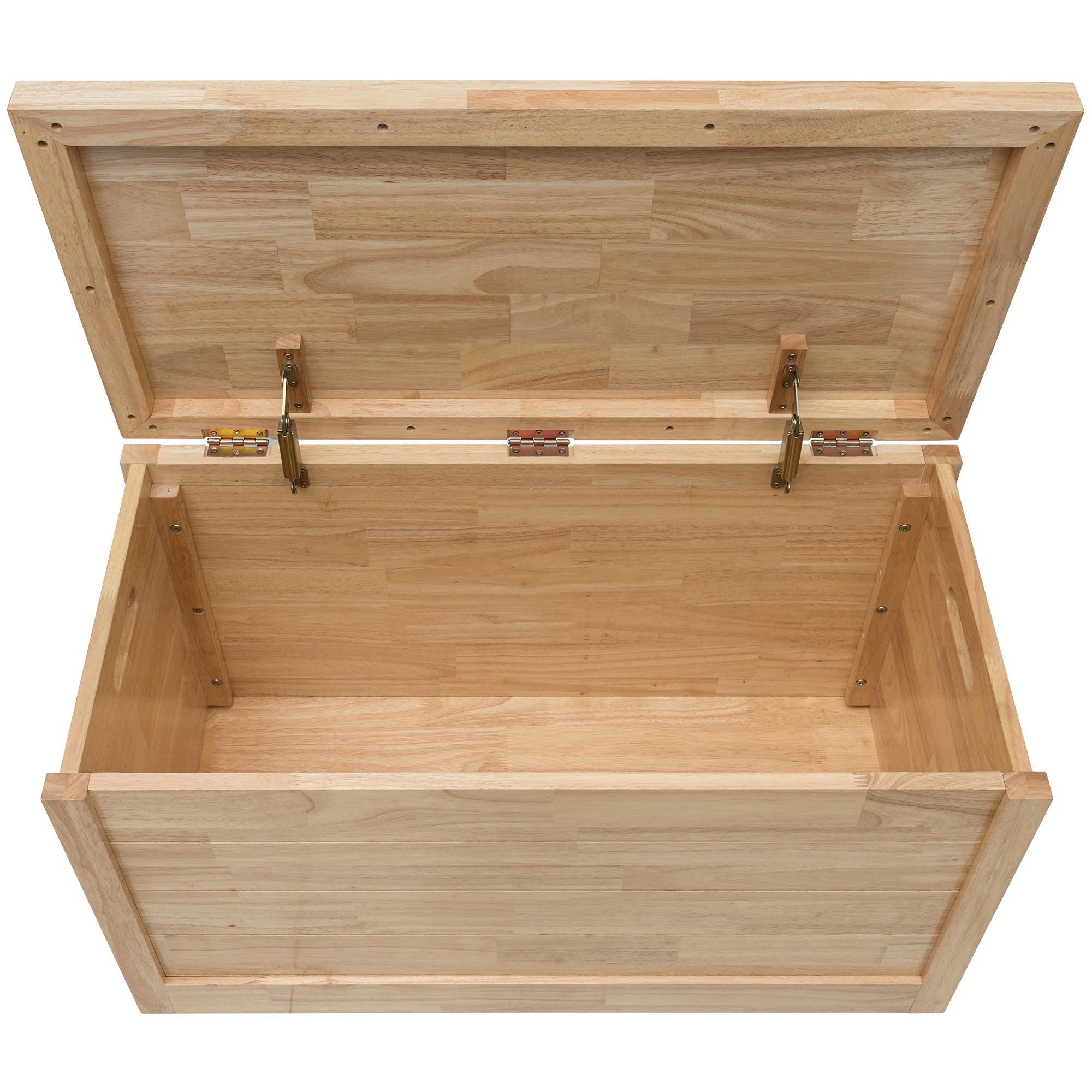 Rectangular Hard Wood Storage Trunk, 35.5 by 17.4 by 19.5, Natural ...