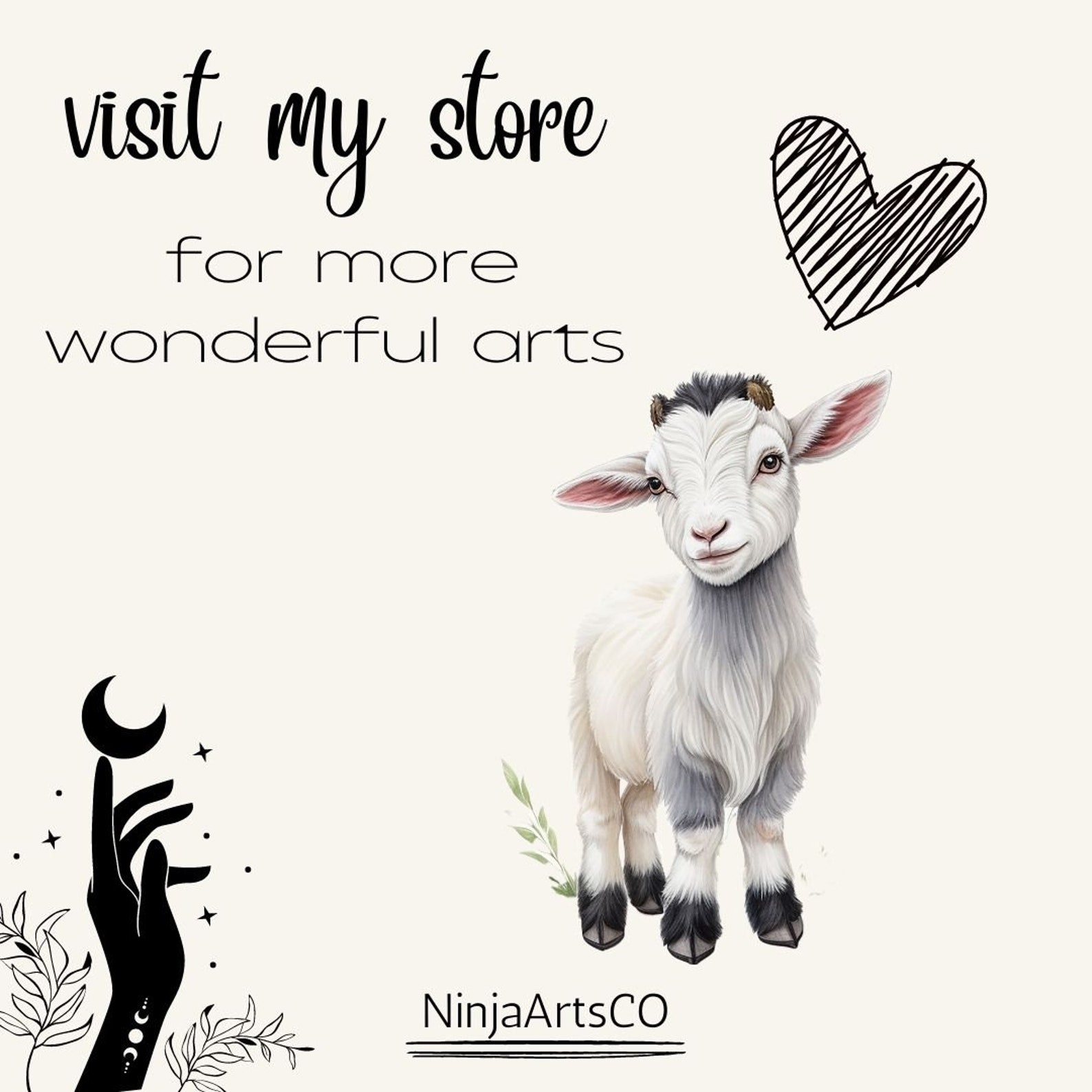 Baby Goat Clipart Nursery Wall Art Cute Animals Clipart Watercolor Goat ...