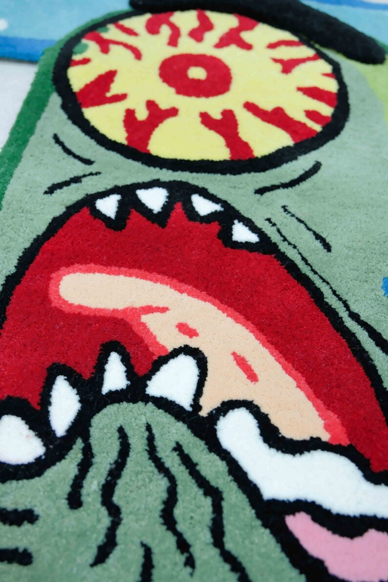 Tufted Cartoon Character 3D Rug, Unique Custom Carpet, Handcrafted ...