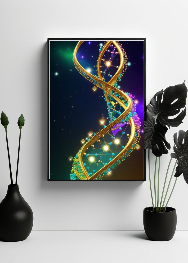 Digital Wall Art Home Decor DNA Helix Digital Design - Etsy