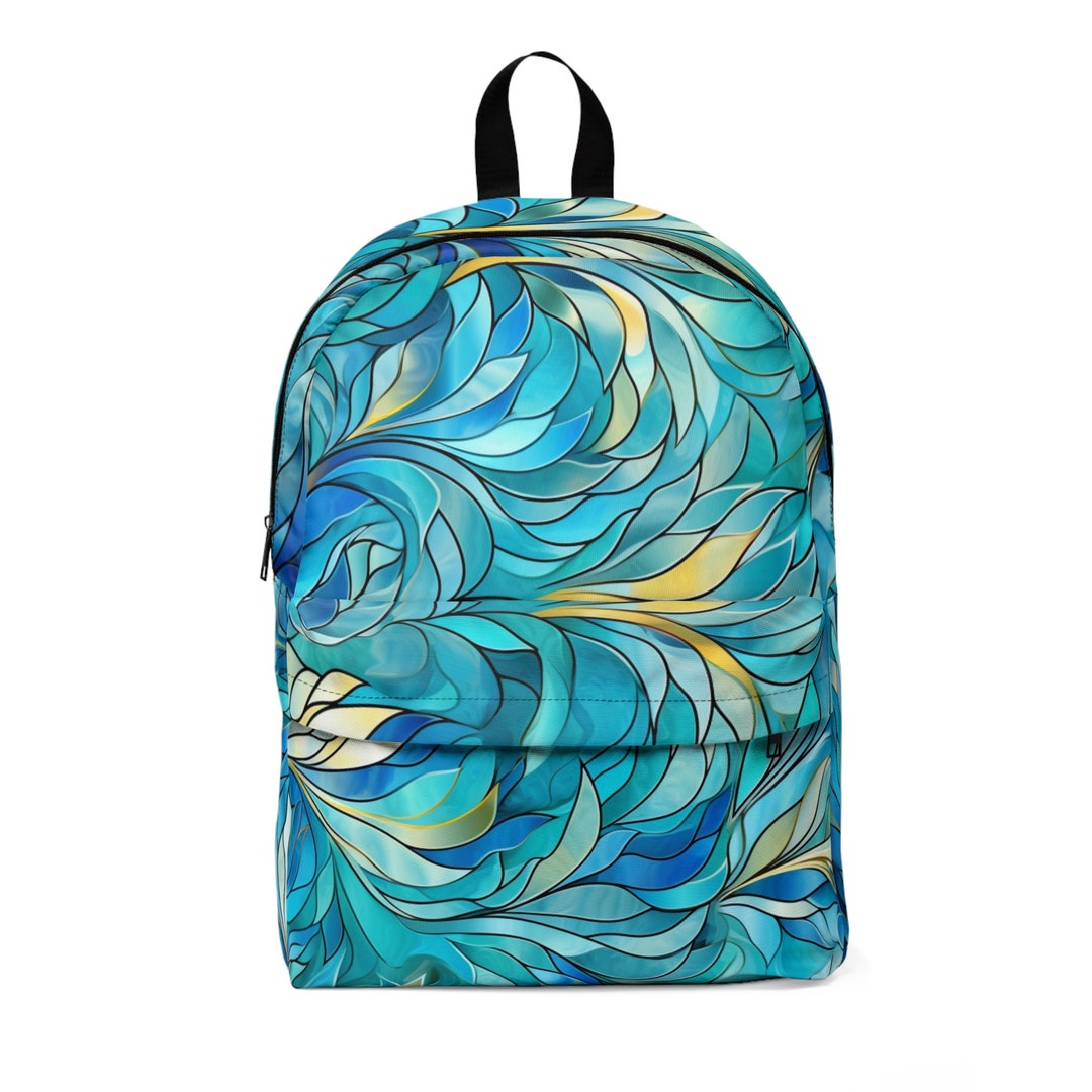 Pretty Blue Backpack Colorful Backpack Adjustable Backpack Aqua ...