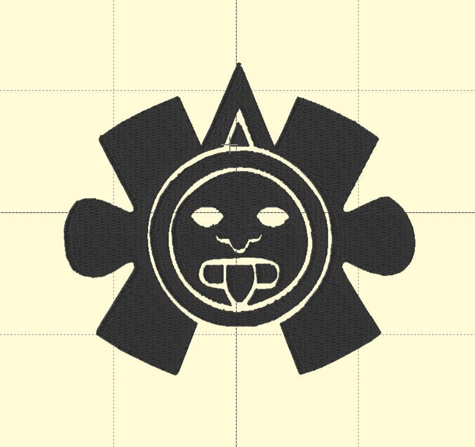 Aztec Calendar Symbol Pes Embroidery File. Embroidery Machine Digital ...