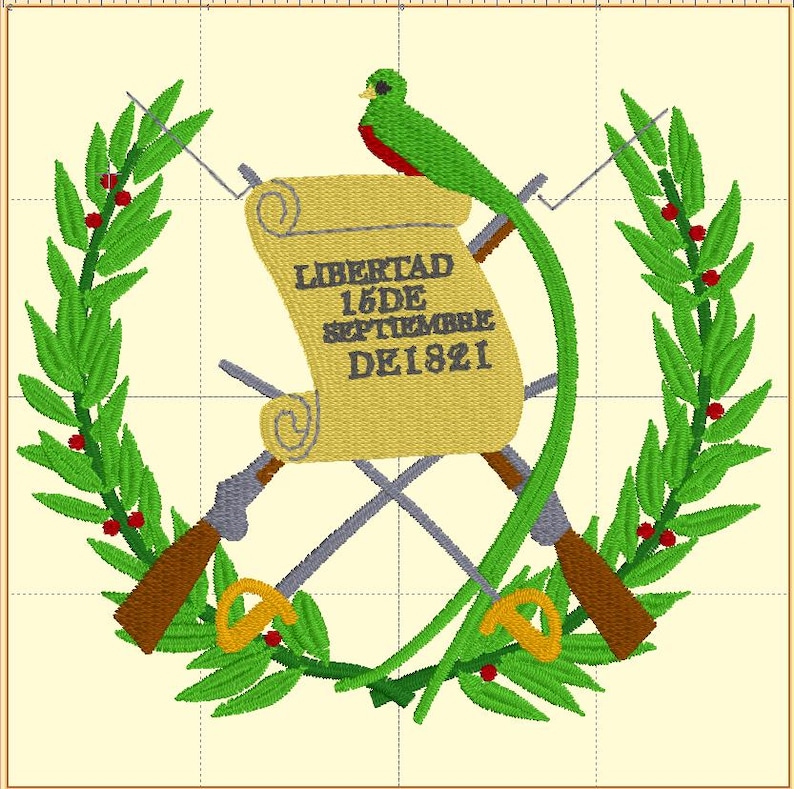 Guatemala Coat of Arms Embroidery Design, Quetzal Bird DST File - Etsy