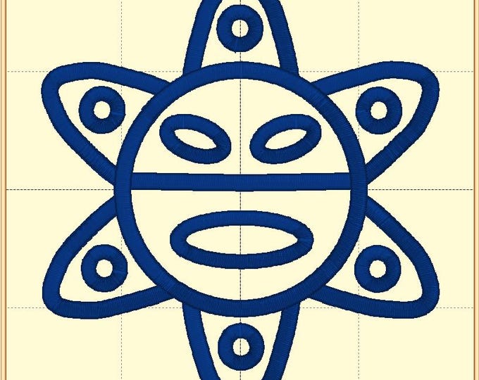PES Embroidery Machine File. Taino Sun Themed Collection, Figure 3. 4x4 ...