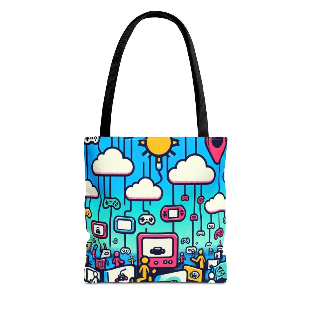 Colorful Gamer Tote Bag, Shopping Bag, Video Game Lover Gift, Unique ...