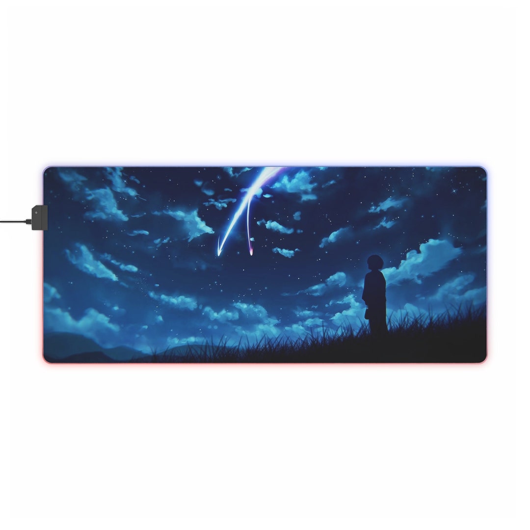 Starry Night Kimi No Na Wa RGB LED Gaming Mouse Pad Anime, Large Mouse ...