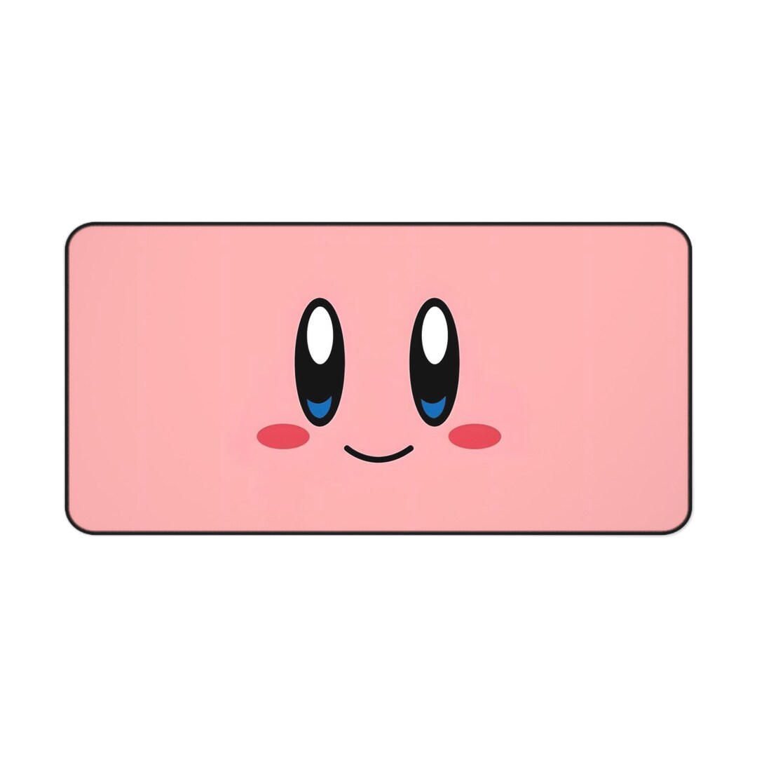 Kirby Face Desk Mat Cute Mouse Pad, Large Mouse Pad, Pink, Cute Cartoon ...