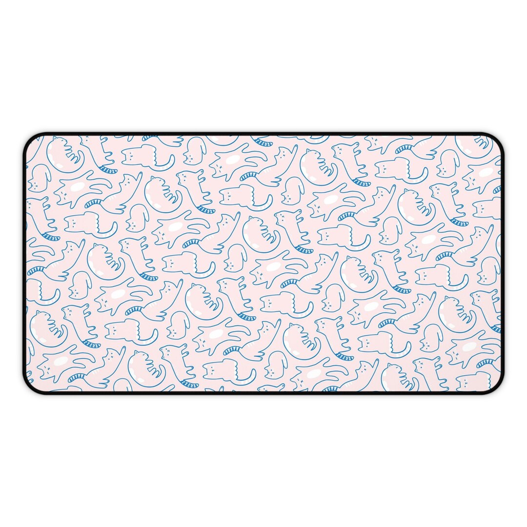 Cat Pattern Desk Mat 3 Sizes Meow Neko Large Mouse Pad Desk - Etsy