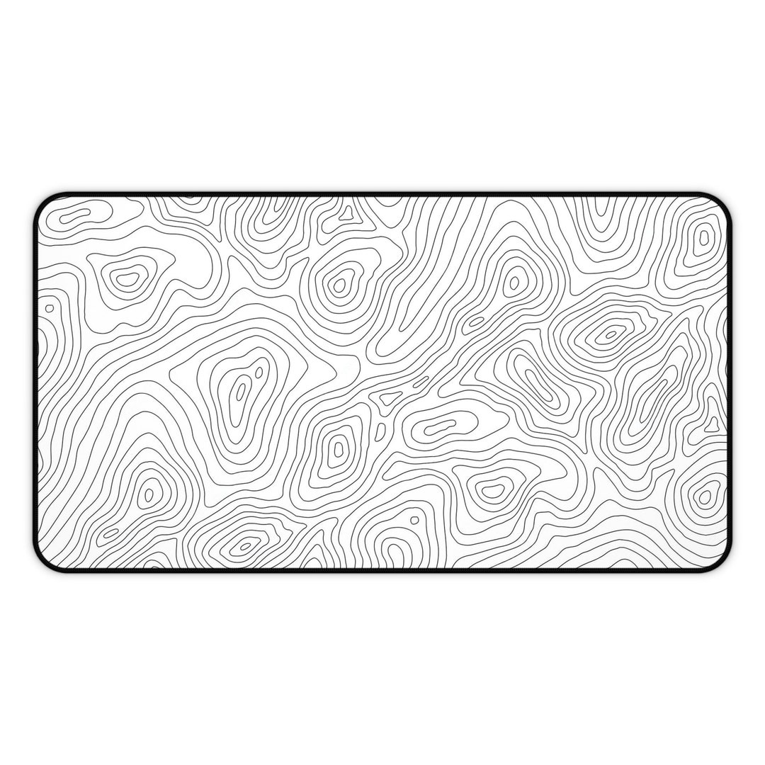 Topographic White Desk Mat 3 Sizes Large Mouse Pad, Desk Decor, Trendy ...
