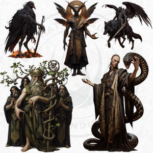 72 Ars Goetia Demons Clipart Set, Mythology Graphics, Dark Fantasy ...