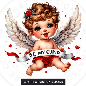 Watercolor Cute Cupid Clipart Bundle, Valentines Day Clipart PNG ...