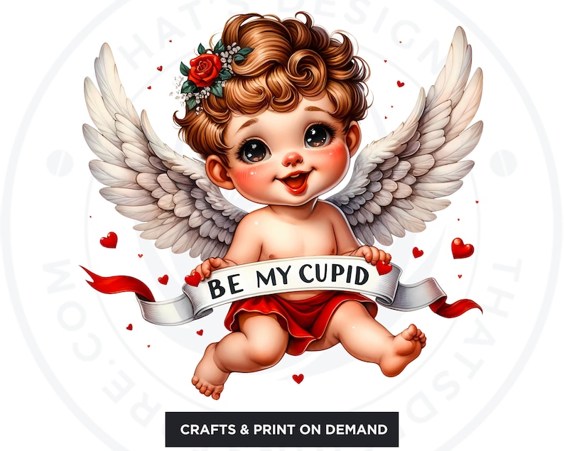 Watercolor Cute Cupid Clipart Bundle, Valentines Day Clipart PNG ...