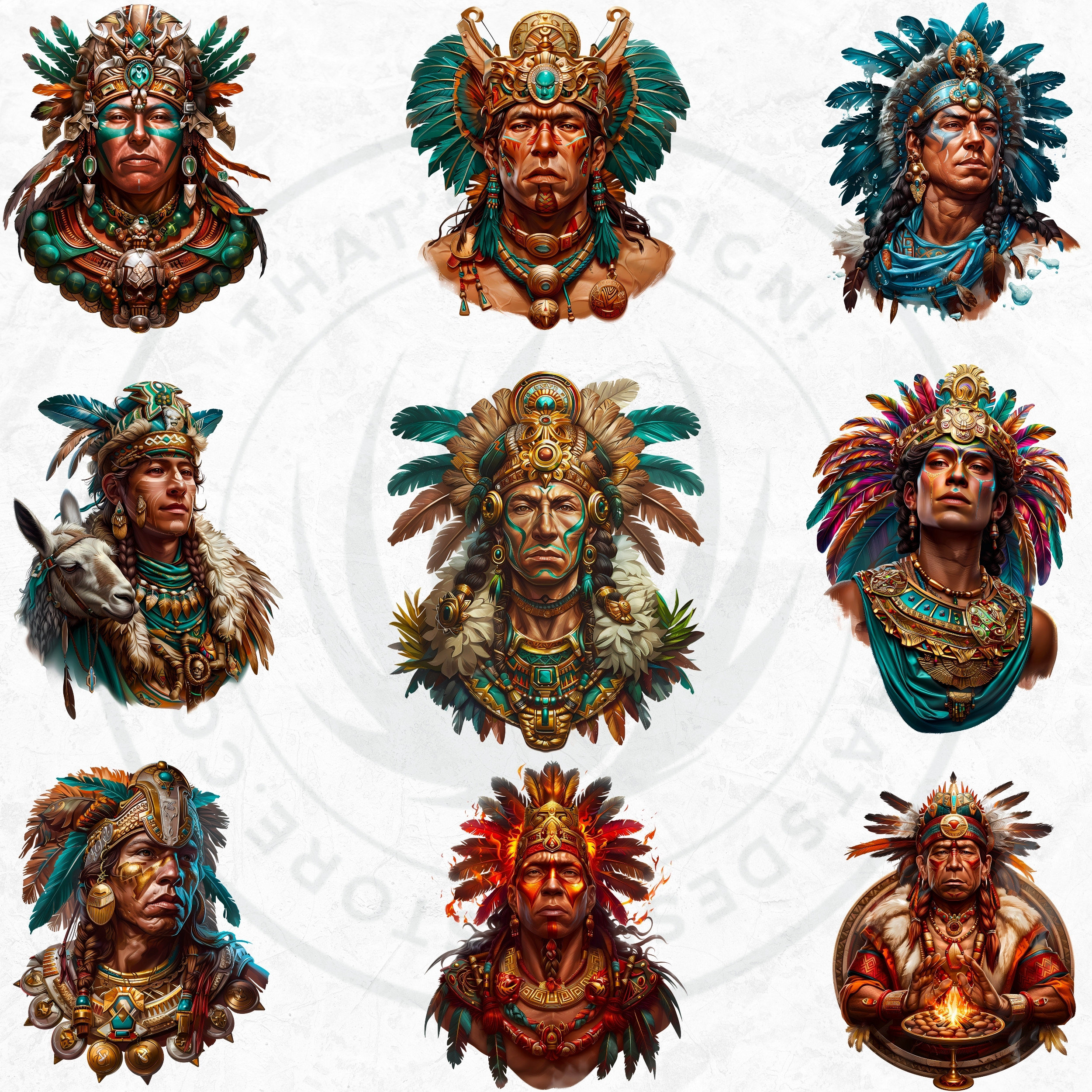 Inca Gods Clipart: Peruvian Mythology PNG Graphics (digital Download ...