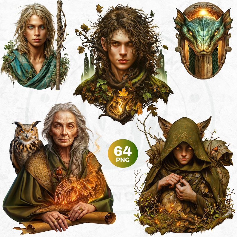 Baltic Gods and Goddesses Clipart: Mythology Art Set (PNG, Digital ...