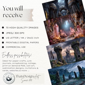 Fantasy Backdrops Landscape Digital Paper: RPG Backgrounds, Mystical ...