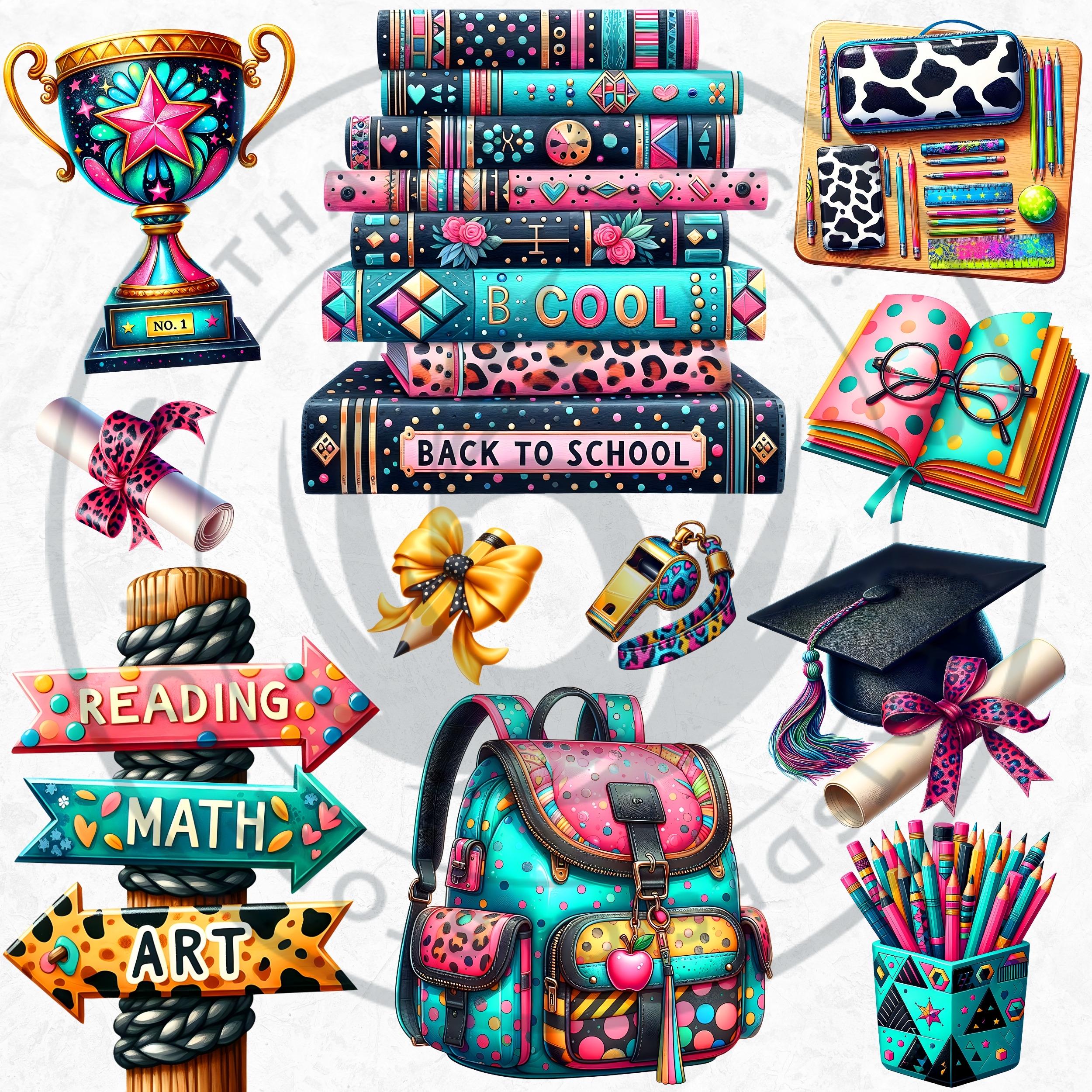Back to School Clipart Set: Teacher & Student Art PNG (commercial Use ...